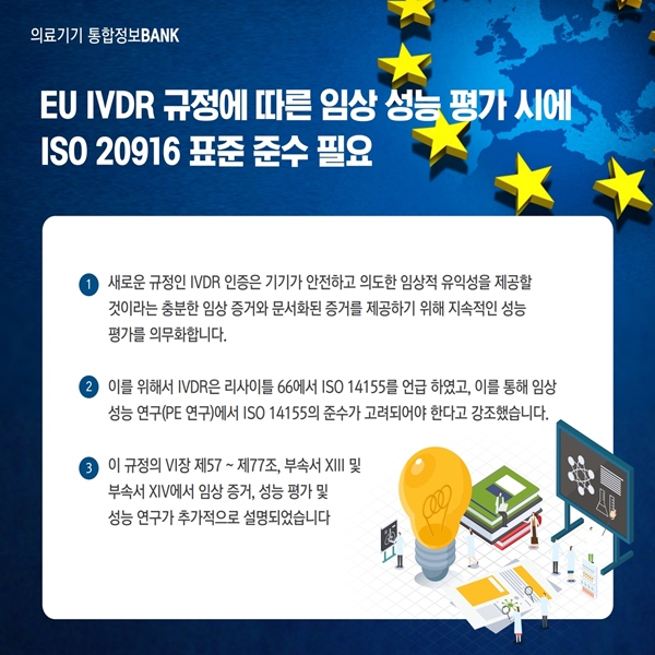 EU IVDR 규정에 따른 임상 성능 평가 시에 ISO 20916 표준 준수 필요